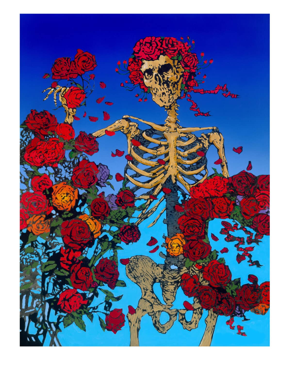 Skeleton and Roses 17x22 Giclee Print: Limited Edition - Mouse Studios